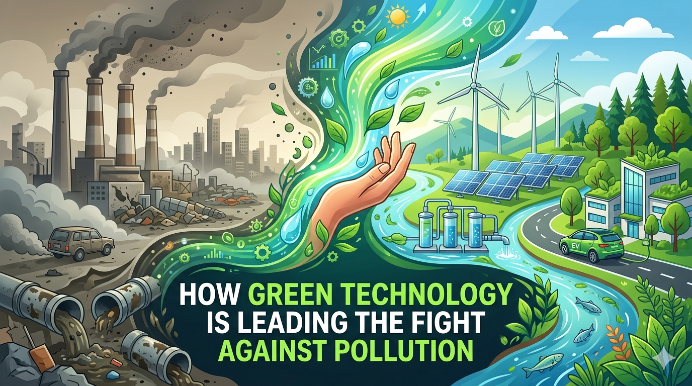 How Green Technology is Leading the Fight Against Pollution - Caption Idea
